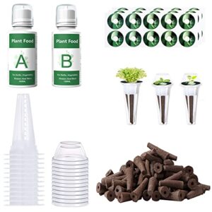 yoocaa 80pcs seed pod kit for aerogarden, grow anything kit with 24grow sponges, a&b nutrient plant food, 30labels, 12grow baskets, 12grow domes, compatible with hydroponics supplies from all brands