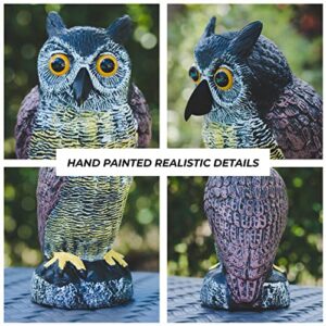 Galashield Owl Decoys to Scare Birds Away | Plastic Owls to Scare Birds Away | Owl Statue for Garden & Outdoors