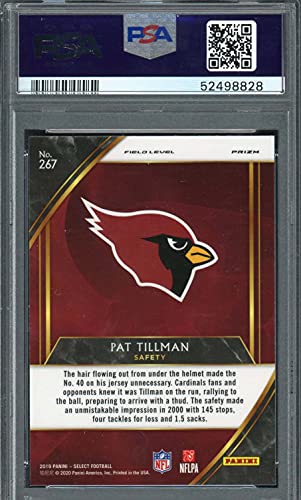 Pat Tillman 2019 Panini Select Silver Prizm Football Card #267 Graded PSA 10