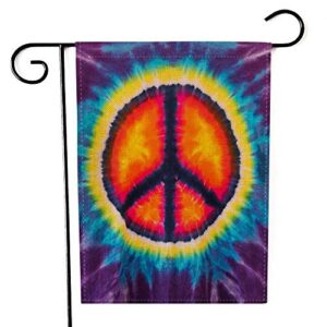 12x18 garden flag,gesmatic peace garden flag christmas garden flag abstract peace sign design tie dye garden flag décor farmhouse burlap yard outdoor decoration for homes, yards and gardens