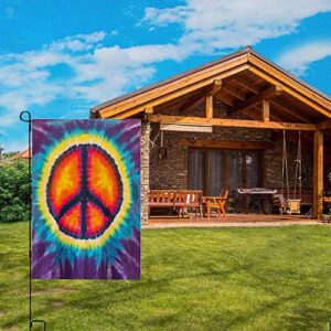 12X18 Garden Flag,Gesmatic Peace Garden Flag Christmas Garden Flag Abstract Peace Sign Design Tie Dye Garden Flag Décor Farmhouse Burlap Yard Outdoor Decoration for Homes, Yards and Gardens