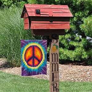 12X18 Garden Flag,Gesmatic Peace Garden Flag Christmas Garden Flag Abstract Peace Sign Design Tie Dye Garden Flag Décor Farmhouse Burlap Yard Outdoor Decoration for Homes, Yards and Gardens