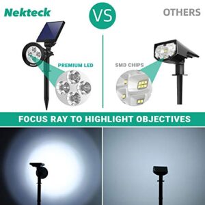 Nekteck Solar Lights, 2-in-1 Solar Spot Lights Outdoor, Waterproof Solar Powered Landscape Spotlights, Bright and Dark Sensing, Auto On/Off for Yard, Pathway, Garden, Driveway (2 Pack, Warm White)