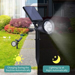 Nekteck Solar Lights, 2-in-1 Solar Spot Lights Outdoor, Waterproof Solar Powered Landscape Spotlights, Bright and Dark Sensing, Auto On/Off for Yard, Pathway, Garden, Driveway (2 Pack, Warm White)