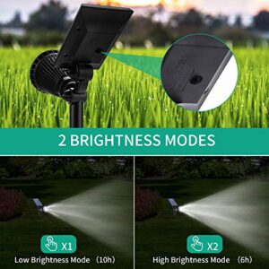 Nekteck Solar Lights, 2-in-1 Solar Spot Lights Outdoor, Waterproof Solar Powered Landscape Spotlights, Bright and Dark Sensing, Auto On/Off for Yard, Pathway, Garden, Driveway (2 Pack, Warm White)