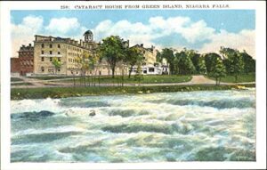 cataract house from green island niagara falls, new york ny original antique postcard