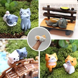 Mini Cute Tuxedo Small Cat Figures Decor, Miniature Fairy Garden Cat Succulent, 12 Pcs Lovely Cat Figurines For Cat Lovers, Tiny Terrarium Animal Statues Ornaments For Home Decoration Micro Landscape