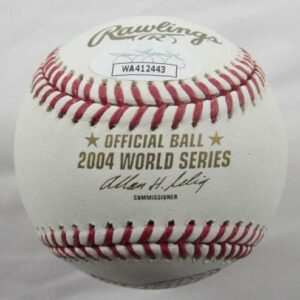 Pedro Martinez Signed Rawlings 2004 World Series Baseball w/Reverse The Curse I - Autographed Baseballs