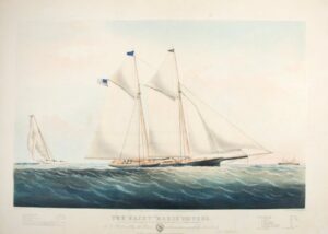 the yacht “maria” 216 tons: modelled by r. l. stevens esq. built by mr. capes 1844 and owned by messes jc. rl. & e.a.stevens of hoboken, n.j. to e.a. stevens … this print is with permission respectfully dedicated