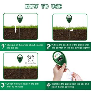 Suplong Soil Moisture Meter,Plant Moisture Meter, Plant Water Meter for Plants, Gardening, Farming, Indoor and Outdoor Plants(No Batteries Required)