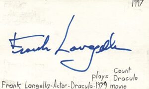 frank langella actor dracula movie autographed signed index card jsa coa