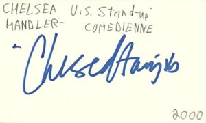 chelsea handler stand up comedian actress autographed signed index card jsa coa