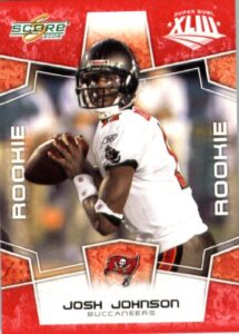 2008 score superbowl red parallel edition football rookie card #411 josh johnson