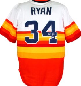 nolan ryan autographed houston astros nike rainbow jersey-aiv hologram *silver – autographed mlb jerseys