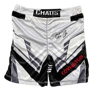 colby covington signed white ufc chaos trunks jsa itp – autographed ufc jerseys and trunks