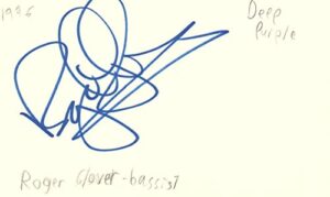 roger glover bassist deep purple rock band music signed index card jsa coa