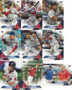 boston red sox 2016 topps mlb baseball regular issue complete mint 24 card team set dustin pedroia, david ortiz plus