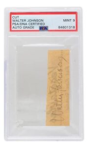 walter johnson signed washington senators signature cut psa mint 9 – mlb cut signatures