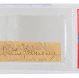 Walter Johnson Signed Washington Senators Signature Cut PSA Mint 9 - MLB Cut Signatures