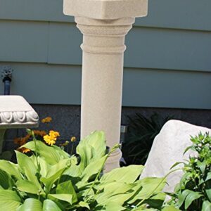 EMSCO Group Greek Column Statue – Natural Sandstone Appearance – Made of Resin – Lightweight – 32” Height