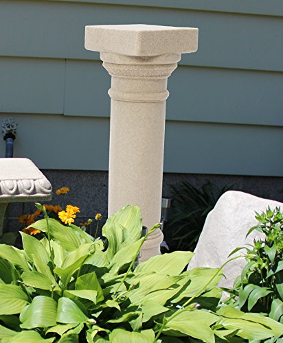 EMSCO Group Greek Column Statue – Natural Sandstone Appearance – Made of Resin – Lightweight – 32” Height