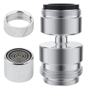 Faucet to Garden Hose Adapter Kit, Sink Hose Attachment Faucet Adapter to Garden Hose 360-degree Swivel with Removable Faucet Aerator Garden Hose Sink Adapter Including Female Adapter- Chrome Finished