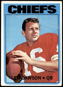 1972 topps # 245 len dawson kansas city chiefs (football card) dean’s cards 2 – good chiefs