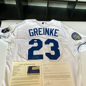 2009 zack greinke kansas city royals game-used & autographed home jersey jsa coa – mlb autographed game used bats