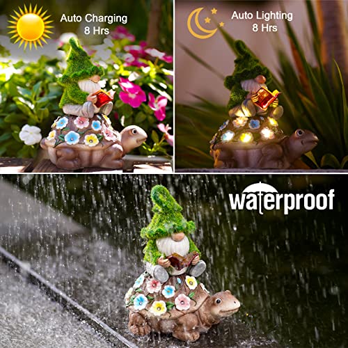 Nacome Solar Garden Gnomes Decorations for Yard - Outdoor Gnomes Statues for Patio,Yard,Balcony,Lawn Ornament,Garden Gifts for Women/Mom/Grandma,Mom's Best Gift