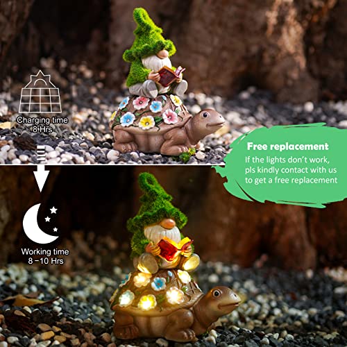 Nacome Solar Garden Gnomes Decorations for Yard - Outdoor Gnomes Statues for Patio,Yard,Balcony,Lawn Ornament,Garden Gifts for Women/Mom/Grandma,Mom's Best Gift