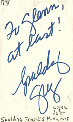 For Spalding Gray Comedian Actor Movie Autographed Signed Index Card JSA COA