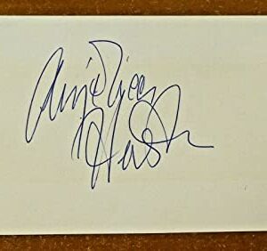 Angelica Huston Addams Family Actress Signed 3x6 Index Card with JSA COA