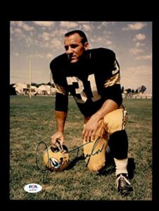 jim taylor psa dna signed 8×10 autograph photo packers – autographed nfl photos