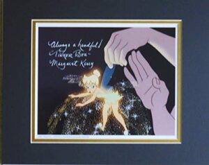 disney autographed tinker bell matted photo always a handful signed by original reference model for tink, margaret kerry