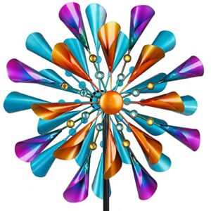 colorful wind spinners outdoor kinetic wind spinner metal wind catcher large windmills spinner wind sculpture flower wind spinners ornaments for outdoor yard patio lawn garden decorations