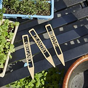 Prospero Living Garden Stakes - Premium 7 Inch Wooden Herb and Vegetable Garden Plant Labels – for Indoor and Outdoor Planters, Pots and Boxes – 25 Commonly Grown Herbs, Veggies, and Fruits.