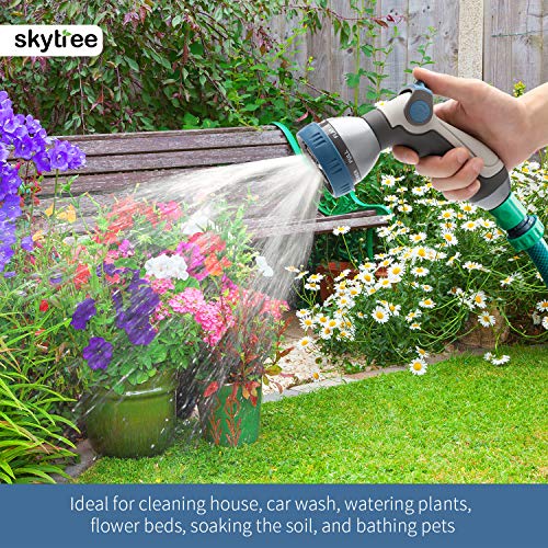 Skytree Hose Nozzle, Metal Garden Spray Hose Nozzle, 8 Patterns Thumb Control Hose Sprayer Nozzle in Lawn and Garden Classic