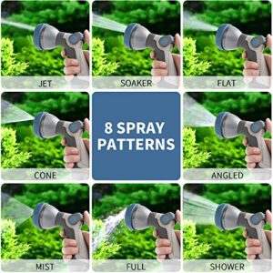 Skytree Hose Nozzle, Metal Garden Spray Hose Nozzle, 8 Patterns Thumb Control Hose Sprayer Nozzle in Lawn and Garden Classic