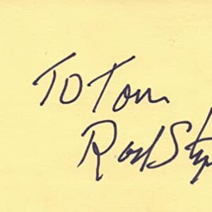 Rod Steiger Actor TV Movie Autographed Signed Index Card JSA COA