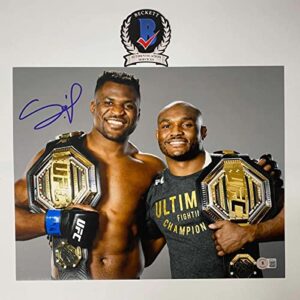 autographed/signed francis ngannou ufc mma 11×14 photo beckett bas coa #2