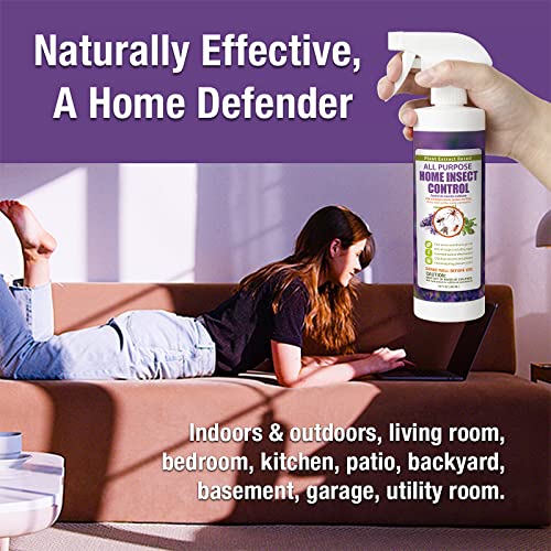 EcoVenger by EcoRaider All Purpose Insect Control 16 OZ, Fleas, Fruit Flies, Gnats, Moths, Roaches, Spiders, Fast Kill, Lasting Prevention, Kill Eggs, Plant Extract Based & Non-Toxic, Child & Pet Safe