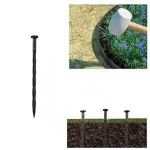 Landscape Anchoring Stakes, 25PCS 8 Inch Spiral Plastic Landscape Edging Spikes,Nylon Landscape Anchoring Stake for Garden Lawn Yard,PaverEdging,Weed Barrier,Artificial Turf (8in -25 Count)