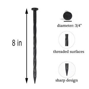 Landscape Anchoring Stakes, 25PCS 8 Inch Spiral Plastic Landscape Edging Spikes,Nylon Landscape Anchoring Stake for Garden Lawn Yard,PaverEdging,Weed Barrier,Artificial Turf (8in -25 Count)