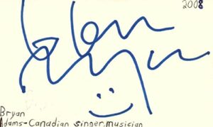 for bryan adams canadian singer musician music autographed signed index card jsa coa