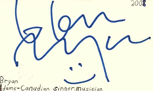 For Bryan Adams Canadian Singer Musician Music Autographed Signed Index Card JSA COA