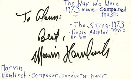 Marvin Hamlisch Composer Conductor Pianist Music Signed Index Card JSA COA