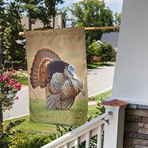 Duble Sided Vertical Wild Turkey Hunting Print Polyester Garden Flag Banner 12 X 18 Inch For Outdoor Home Garden Flower Pot Anniversary Party Yard Decor