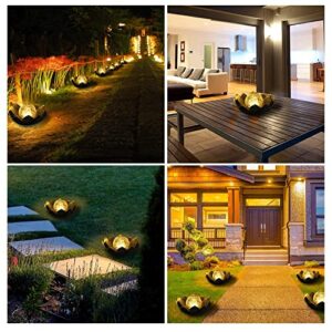 Huaxu Solar Lights Outdoor Garden, Crackle Globe Glass Lotus Decoration, Waterproof LED Metal Flower Lights for Patio,Lawn,Walkway,Tabletop,Ground