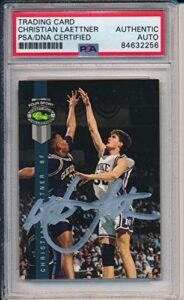 1992 classic four draft pick christian laettner #38 card signed duke psa/dna – autographed college cards