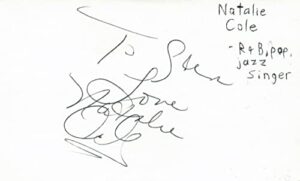 natalie cole singer r&b pop jazz music signed index card jsa coa